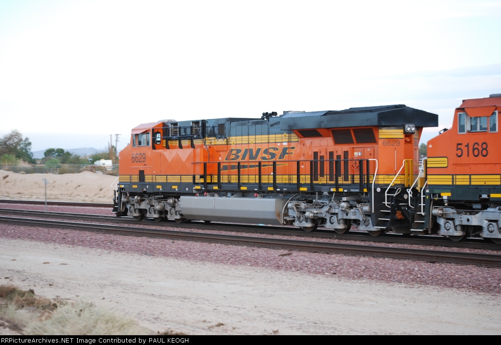 BNSF 6629 passes me by as she rolls westbound towards LA.